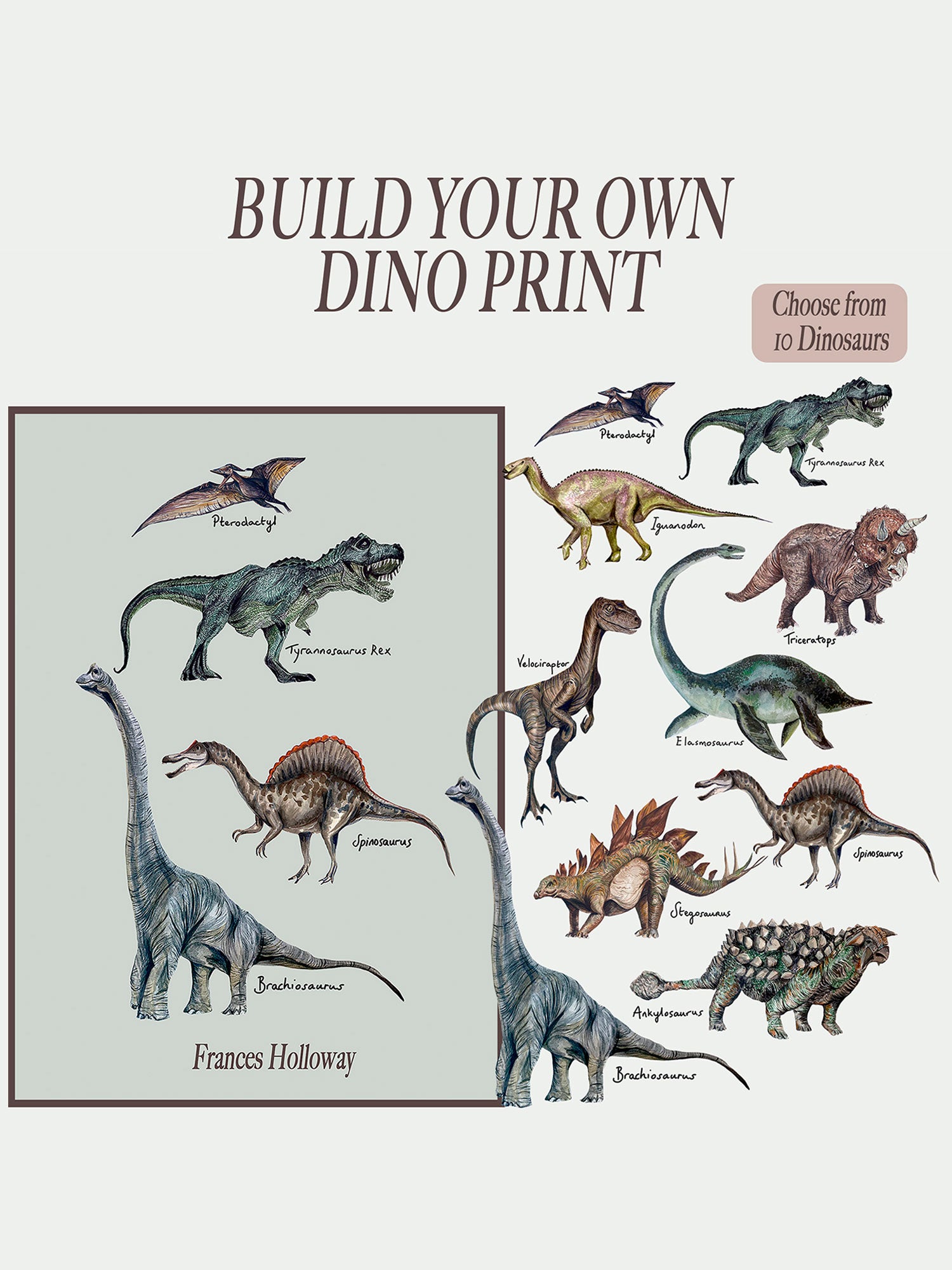 Build Your Own Dinosaur Giclée Print – Max Made Me Do It